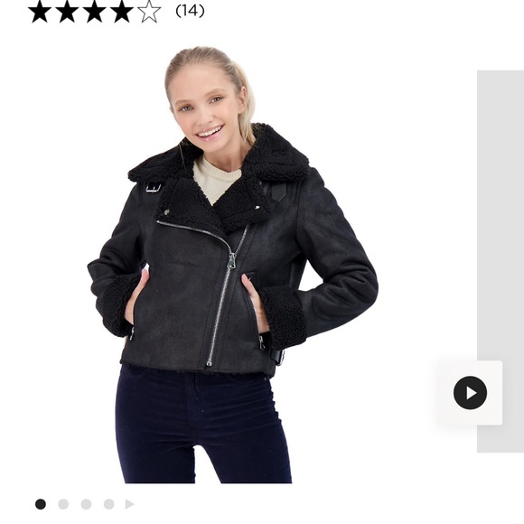 Sebby | Jackets & Coats | Sebby Junior Shearling Moto Jacket Black ...